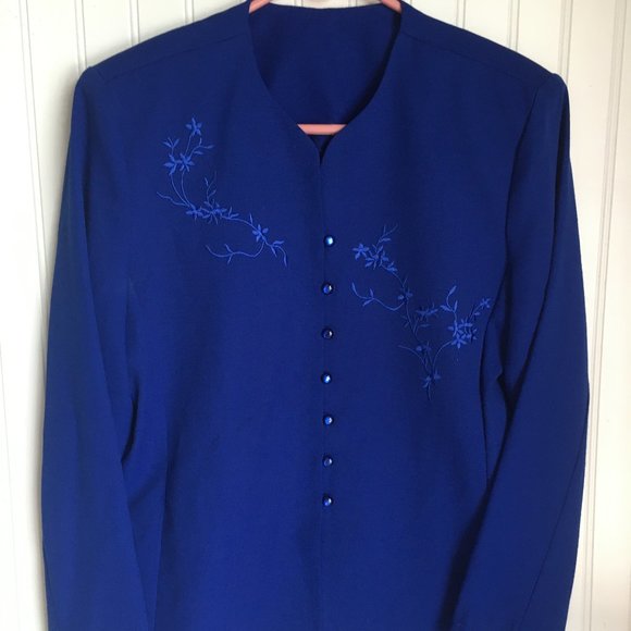 Southern Lady | Jackets & Coats | Southern Lady Blue Jacket Blazer Size ...
